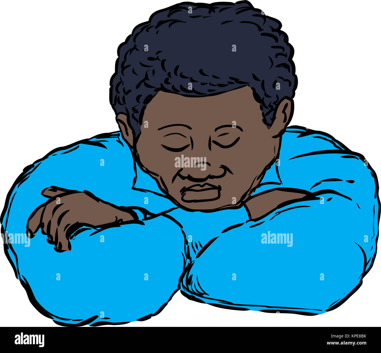 Sleeping man resting on arms Stock Photo - Alamy