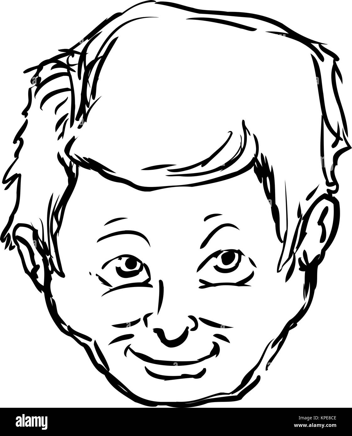 Face guy happy outline hi-res stock photography and images - Alamy