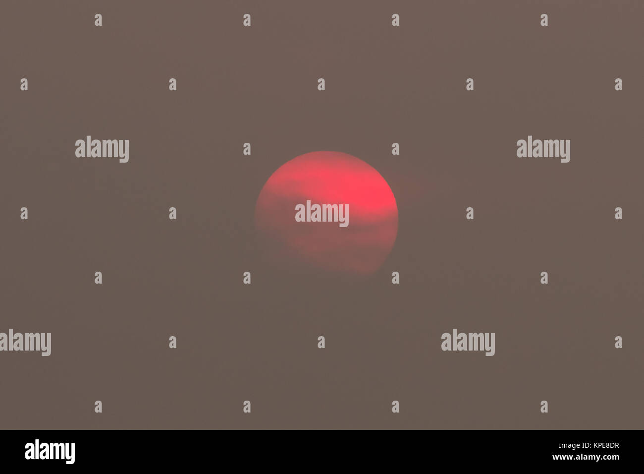 Sun setting through smoke from wildfires in Bozeman, MT Stock Photo - Alamy