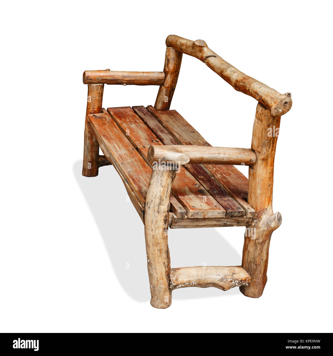 Wooden wood garden bench Cut Out Stock Images & Pictures - Alamy