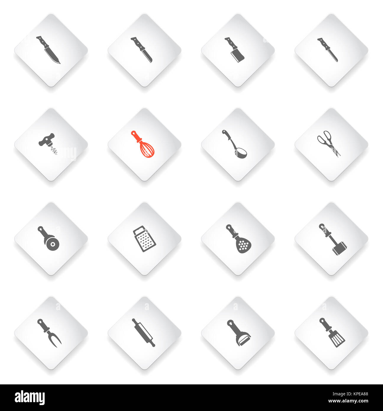 kitchen tools Icon Set Stock Photo - Alamy