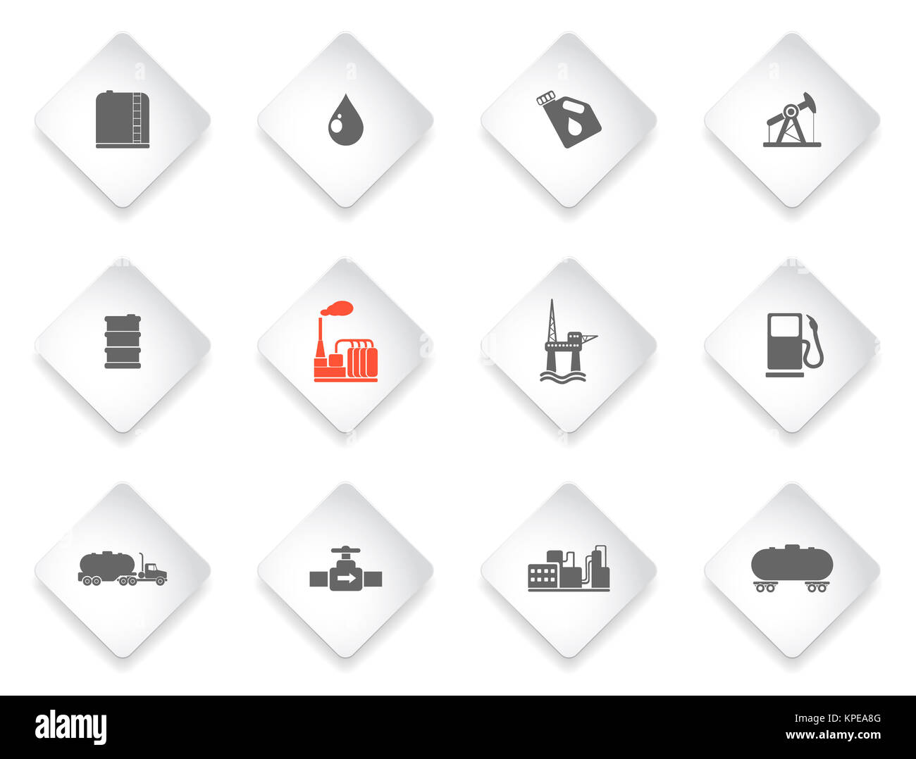 Oil and petrol industry objects icons Stock Photo - Alamy