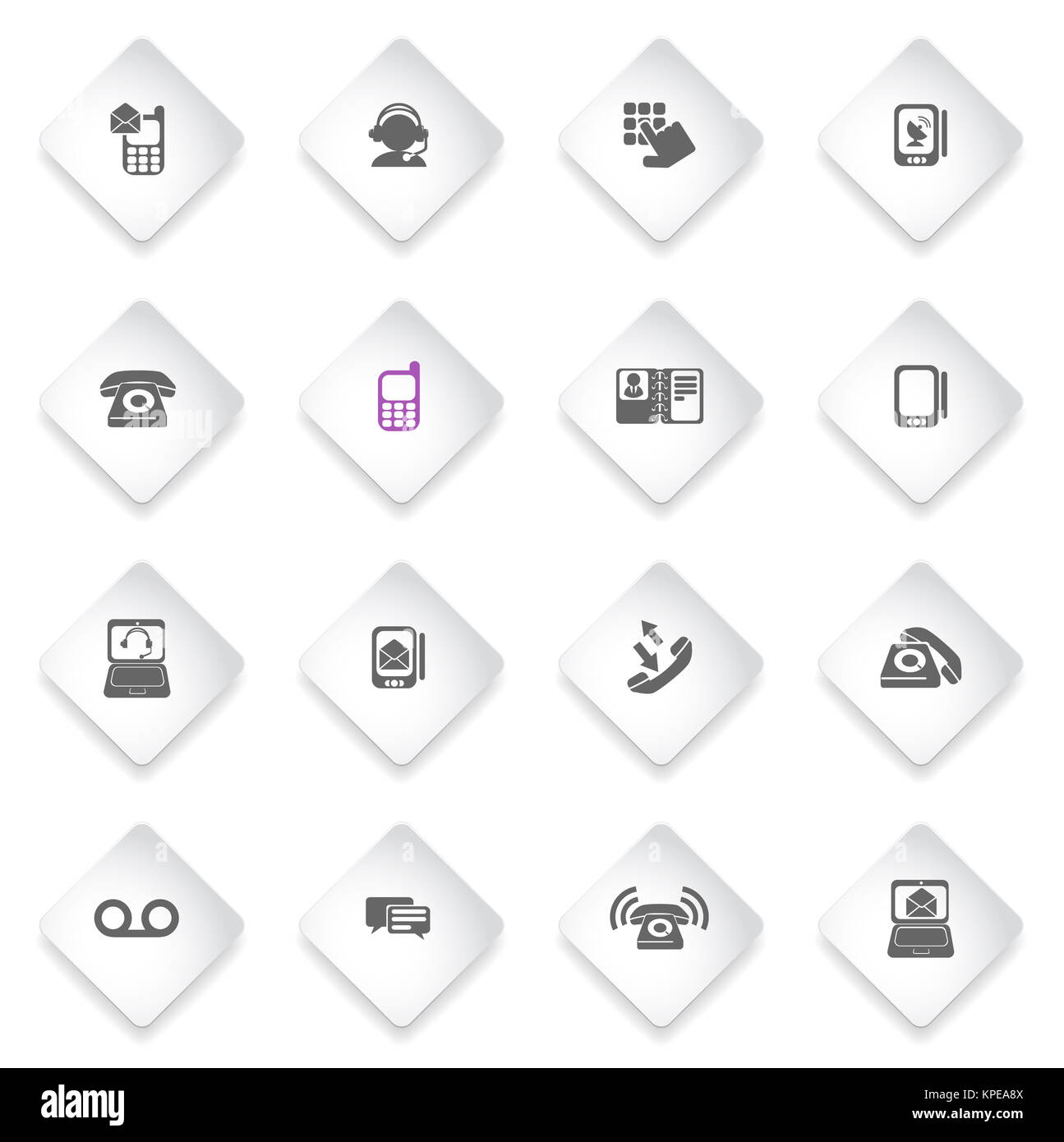 Telephone Icon Set Stock Photo - Alamy