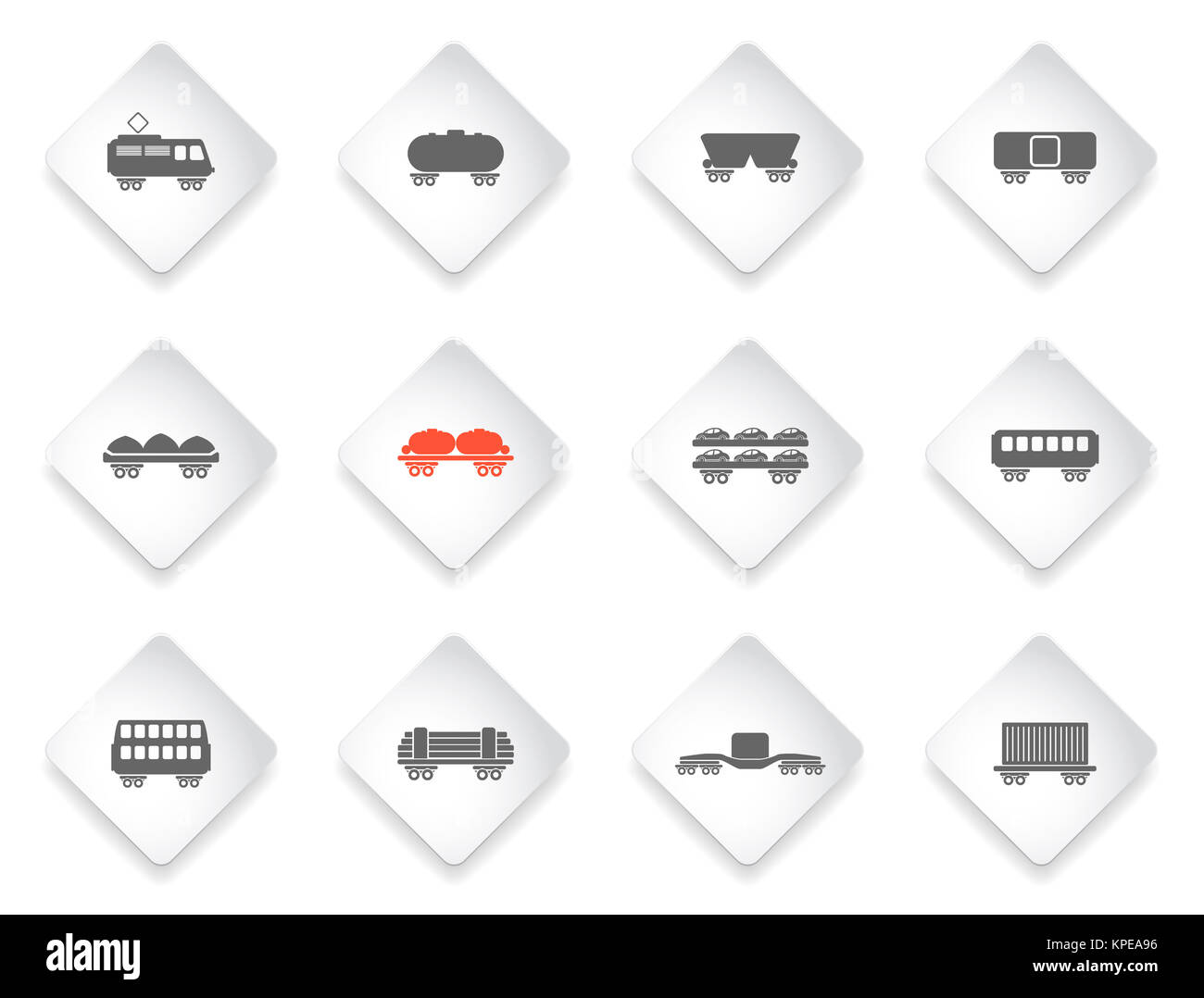 Rail-freight traffic icons Stock Photo - Alamy