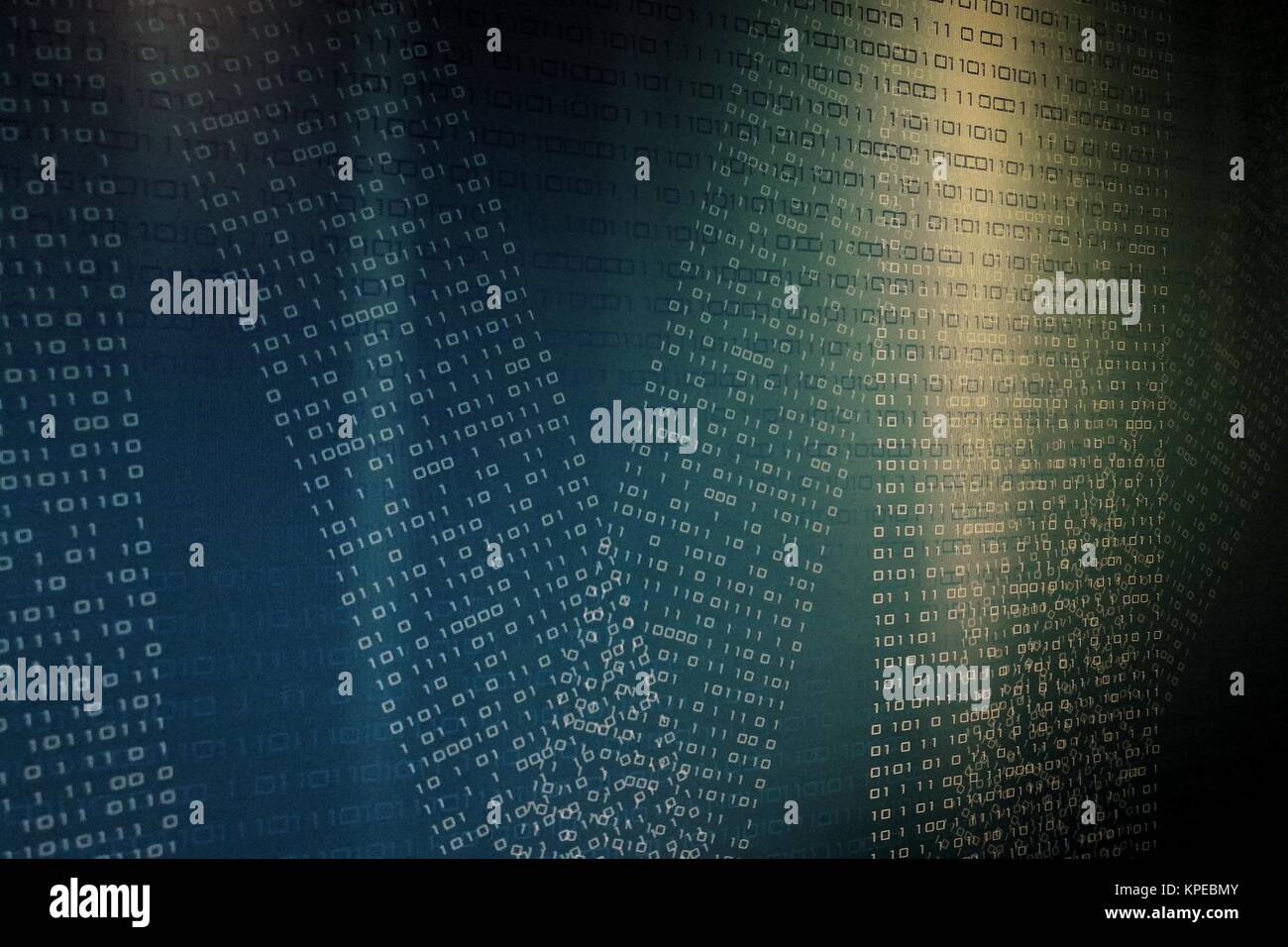 Blue Binary Code Background Coding On Computer Screen Display Stock 2891