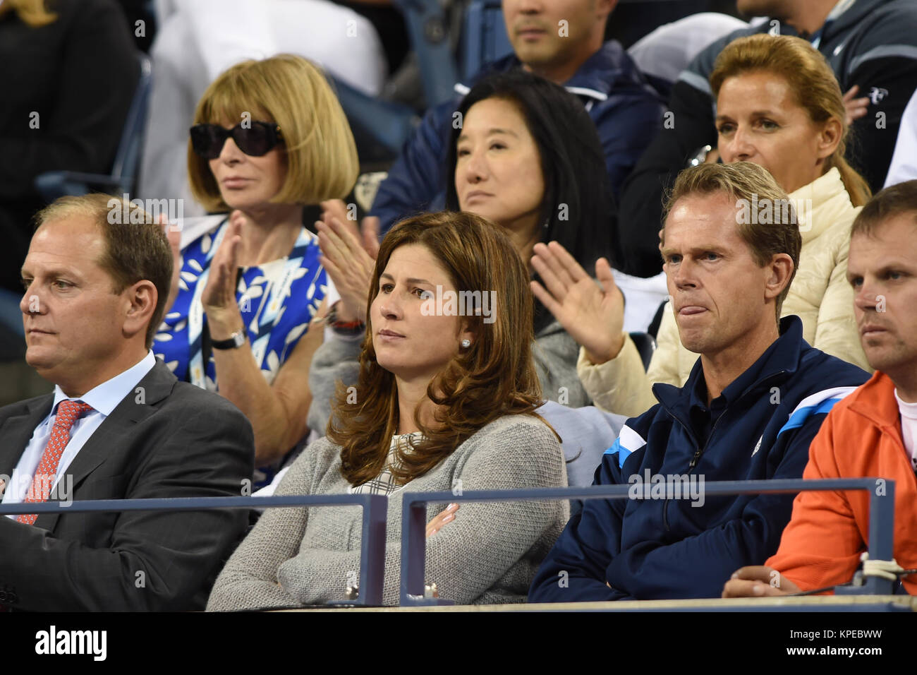 FLUSHING NY- AUGUST 29: Anna Wintour, Mirka Federer, Vira Wang, Stefan ...
