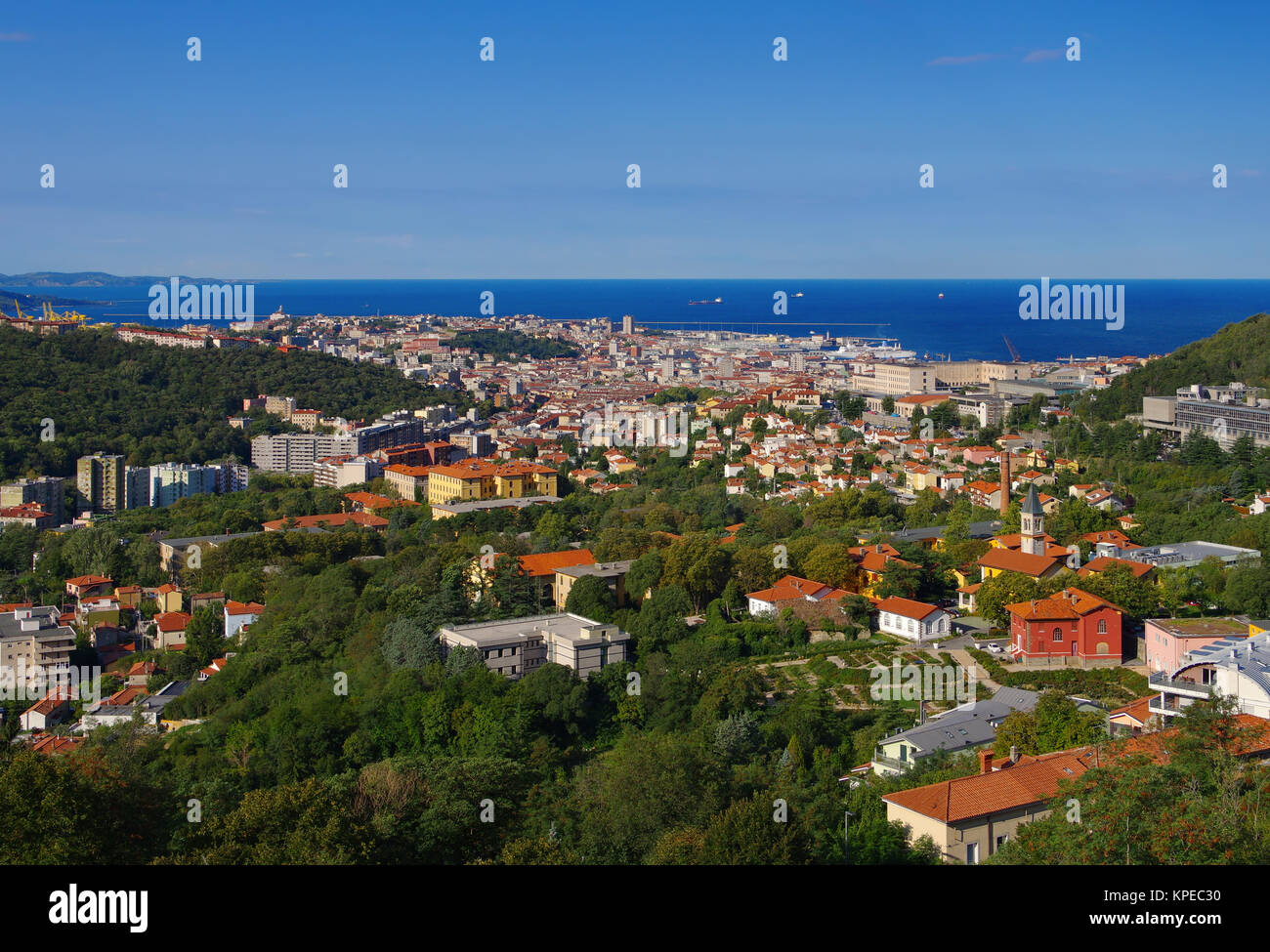 trieste from above - trieste aerial view 03 Stock Photo - Alamy