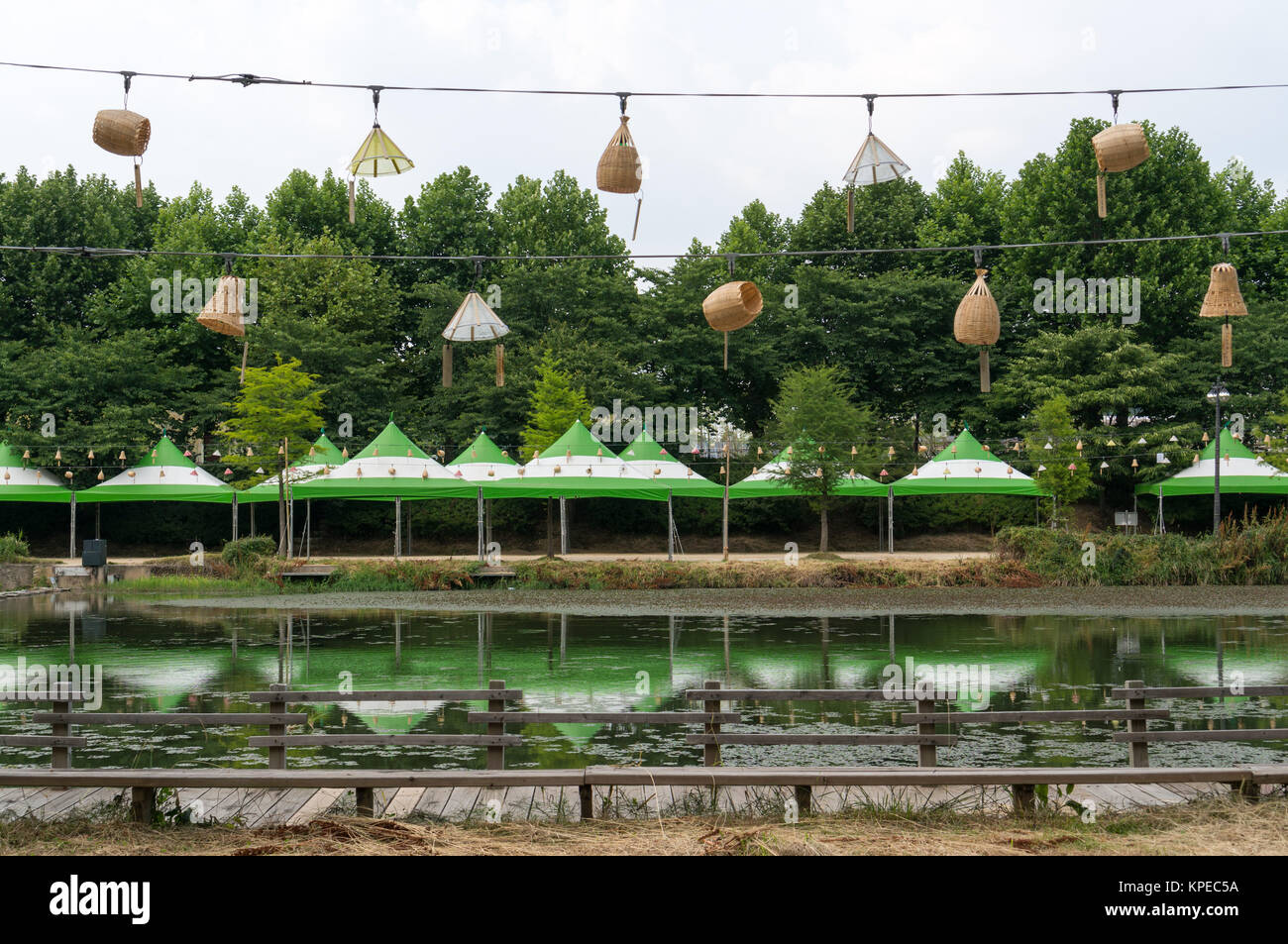 Reflections in a river bank Stock Photo - Alamy