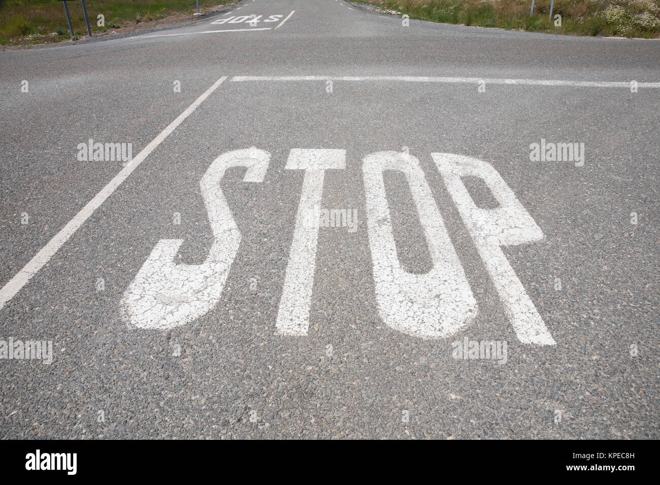 Crossroads sign warning hi-res stock photography and images - Alamy