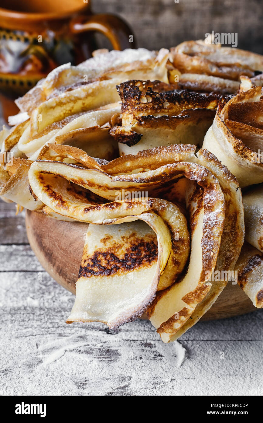 Cooking delicious homemade pancakes in a rustic style Stock Photo - Alamy
