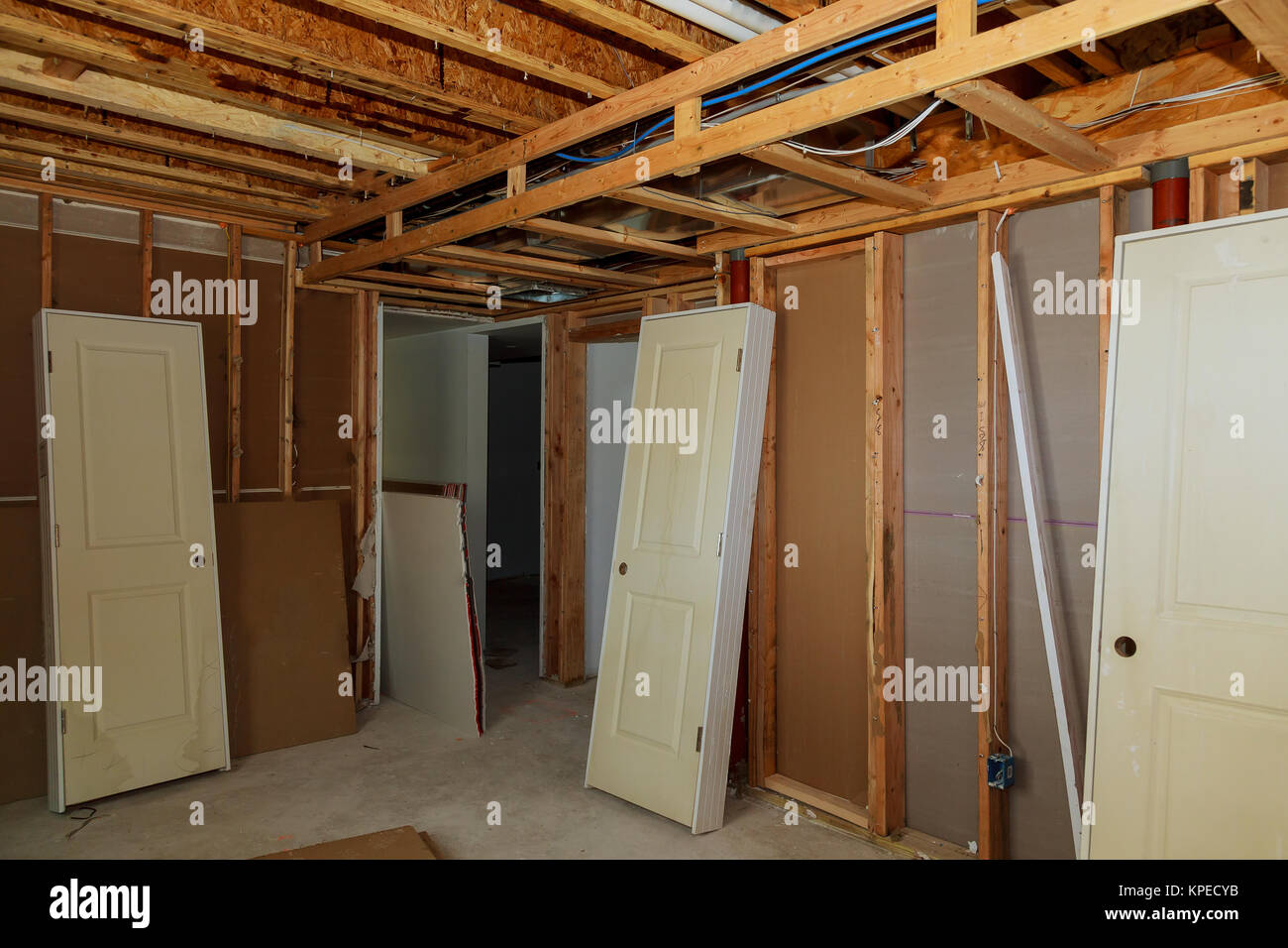 The frame building unfinished wood frame building with basic electrical ...