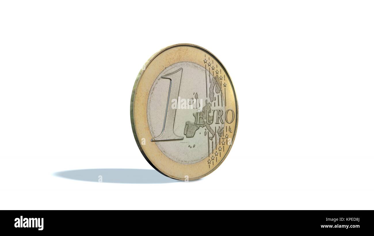 Euro coin isolated on white background Stock Photo - Alamy