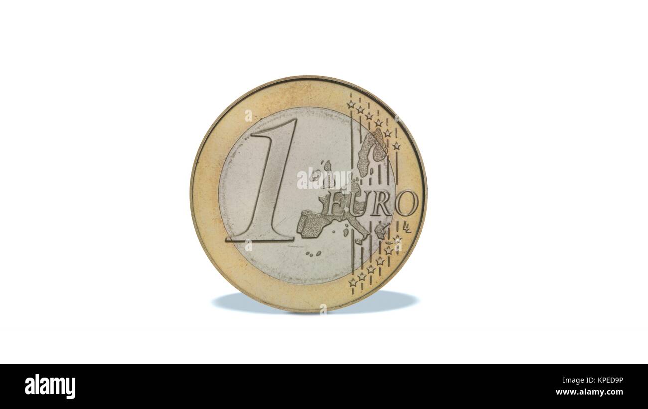 euro coin on white background Stock Photo - Alamy