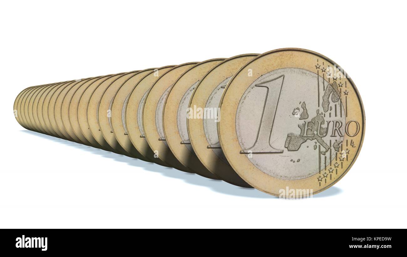 euro coin on white background Stock Photo - Alamy