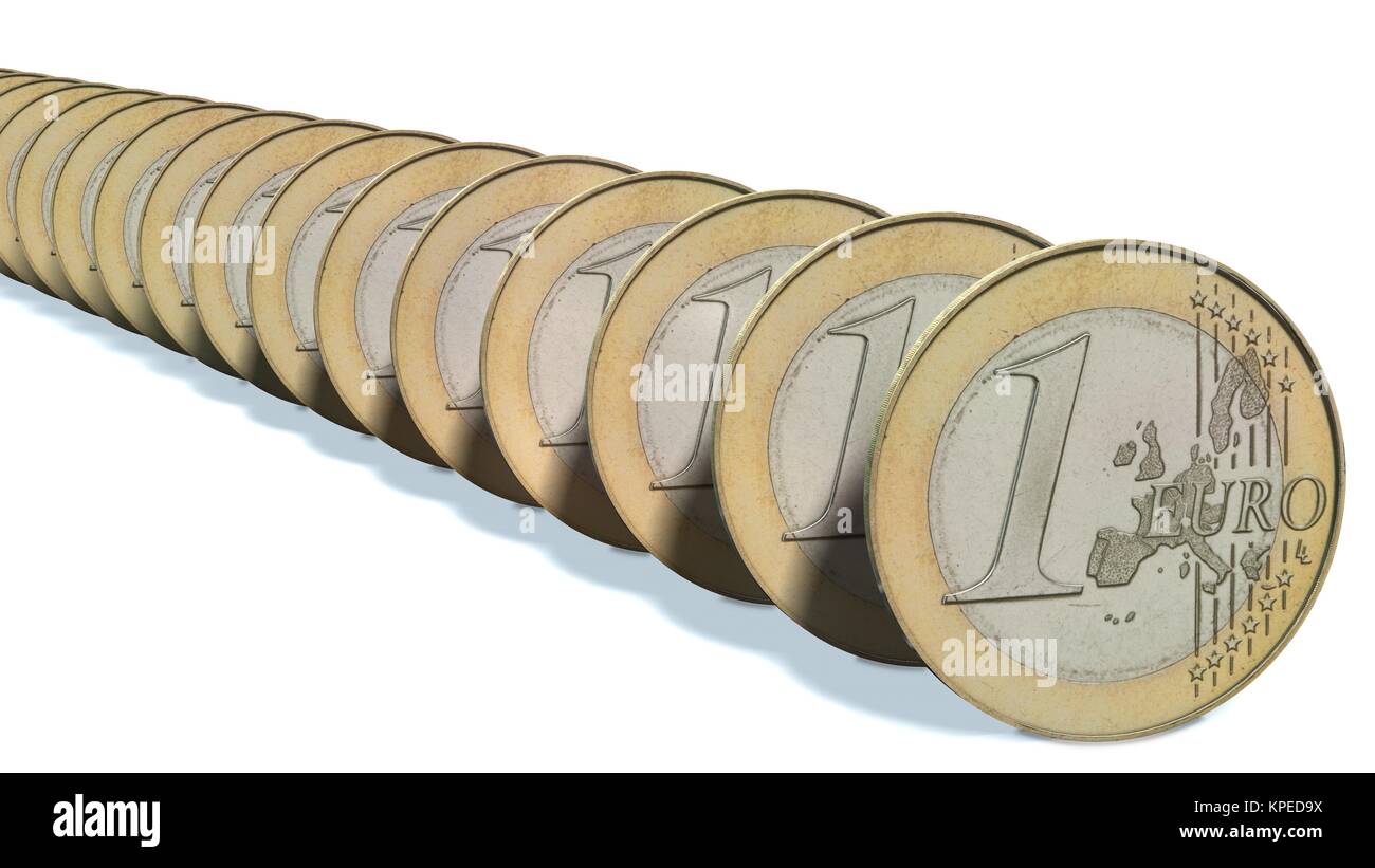 Euro coin isolated on white background Stock Photo - Alamy