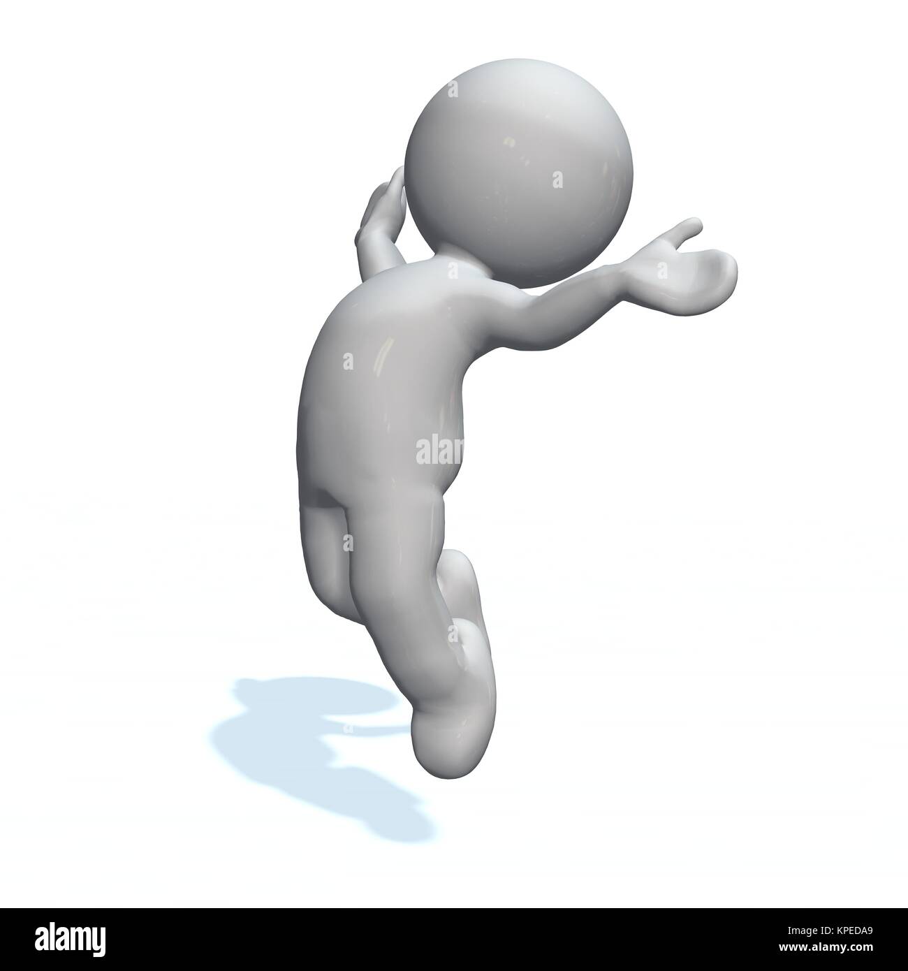 cheer - 3d man isolated on white Stock Photo - Alamy