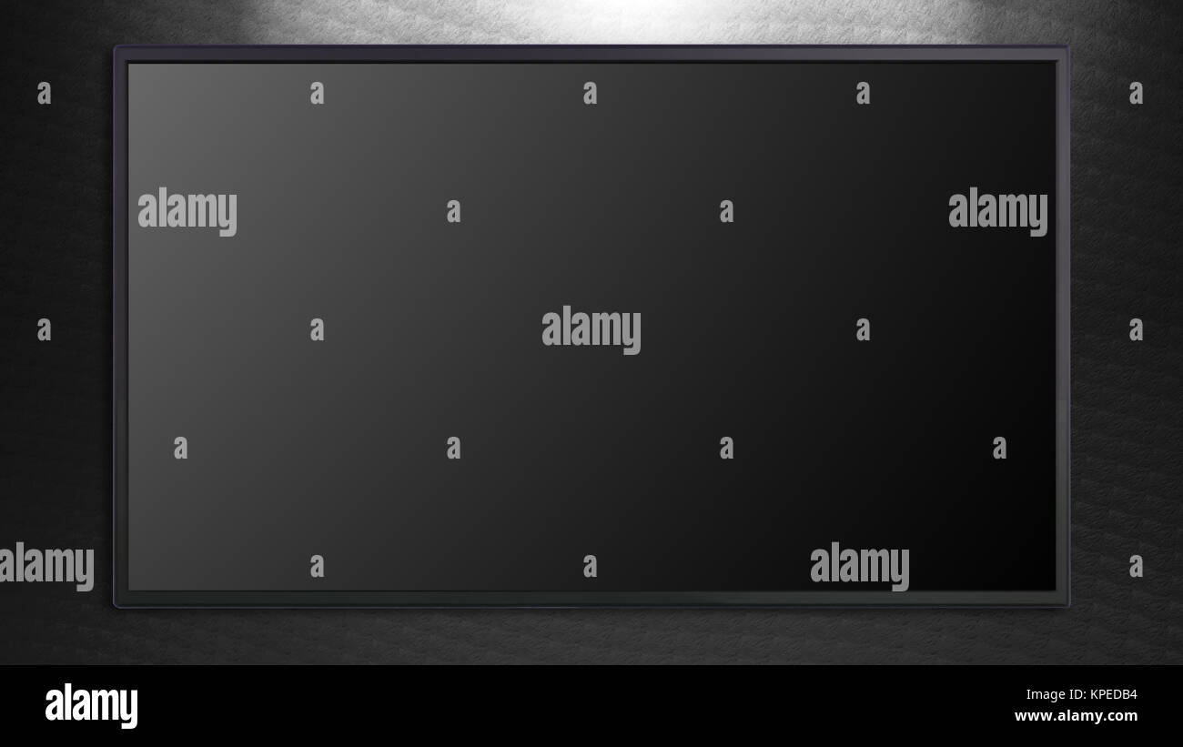 large TV display on black background Stock Photo - Alamy
