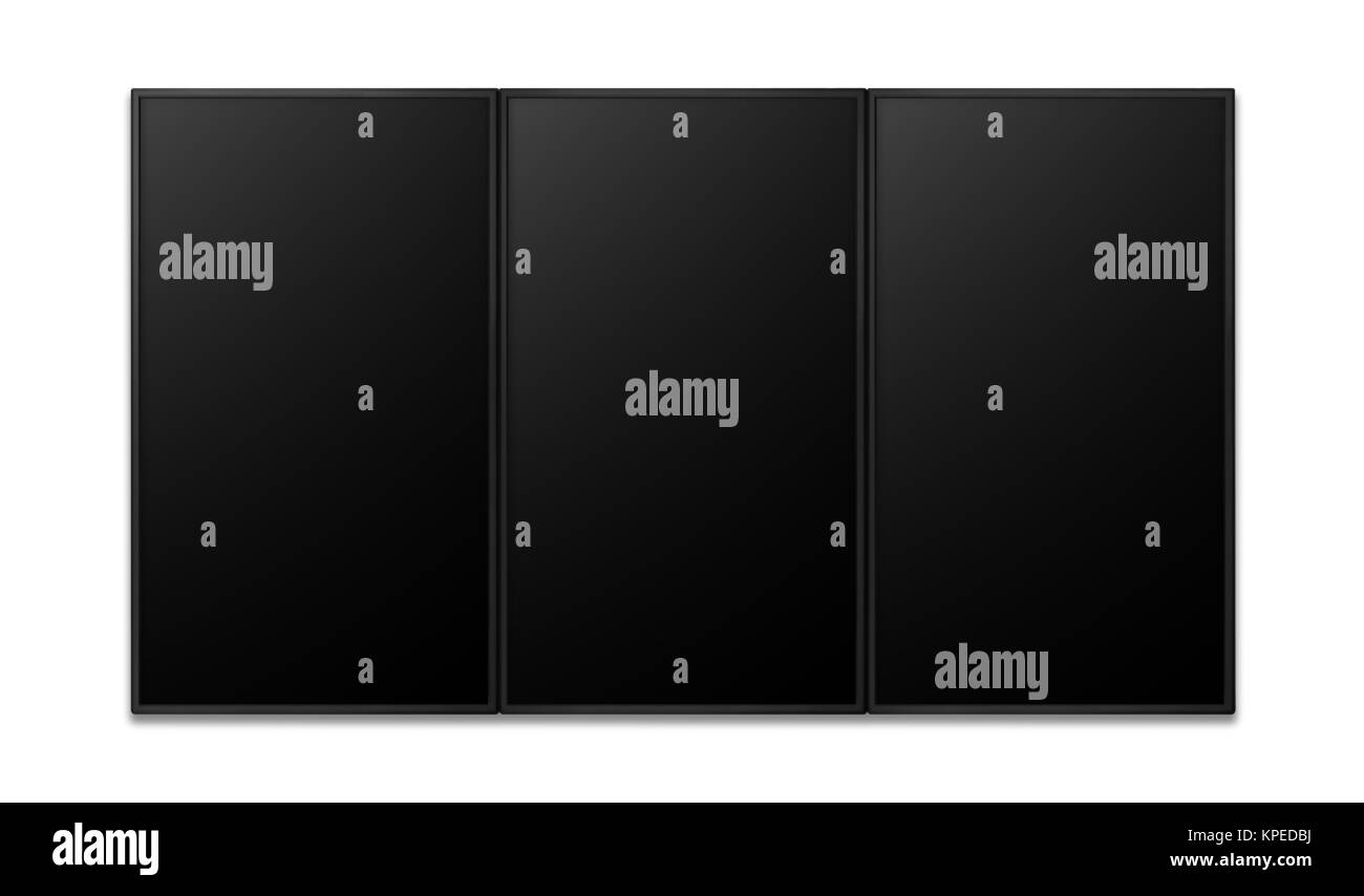 vertical flat screen of promotion display black combine Stock Photo - Alamy