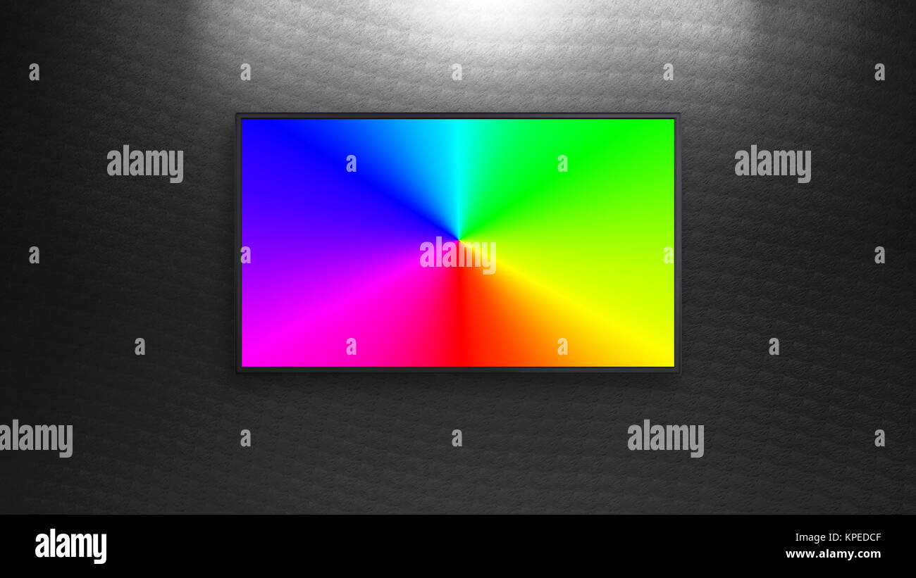 RGB colorful led TV display with black wall Stock Photo - Alamy