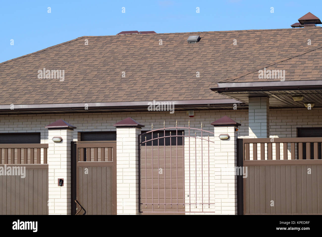 Facade of housing in the same style Stock Photo - Alamy