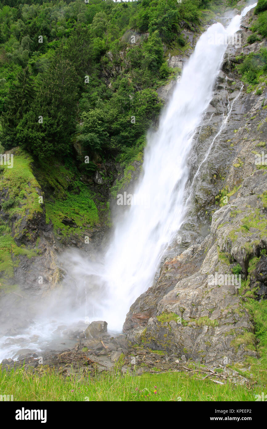 waterfall in the alps Stock Photo - Alamy