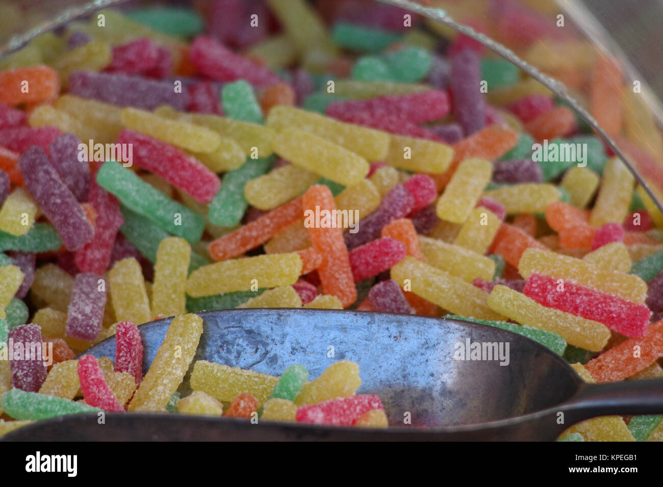 sweets in pouring self-service at a fairground Stock Photo - Alamy