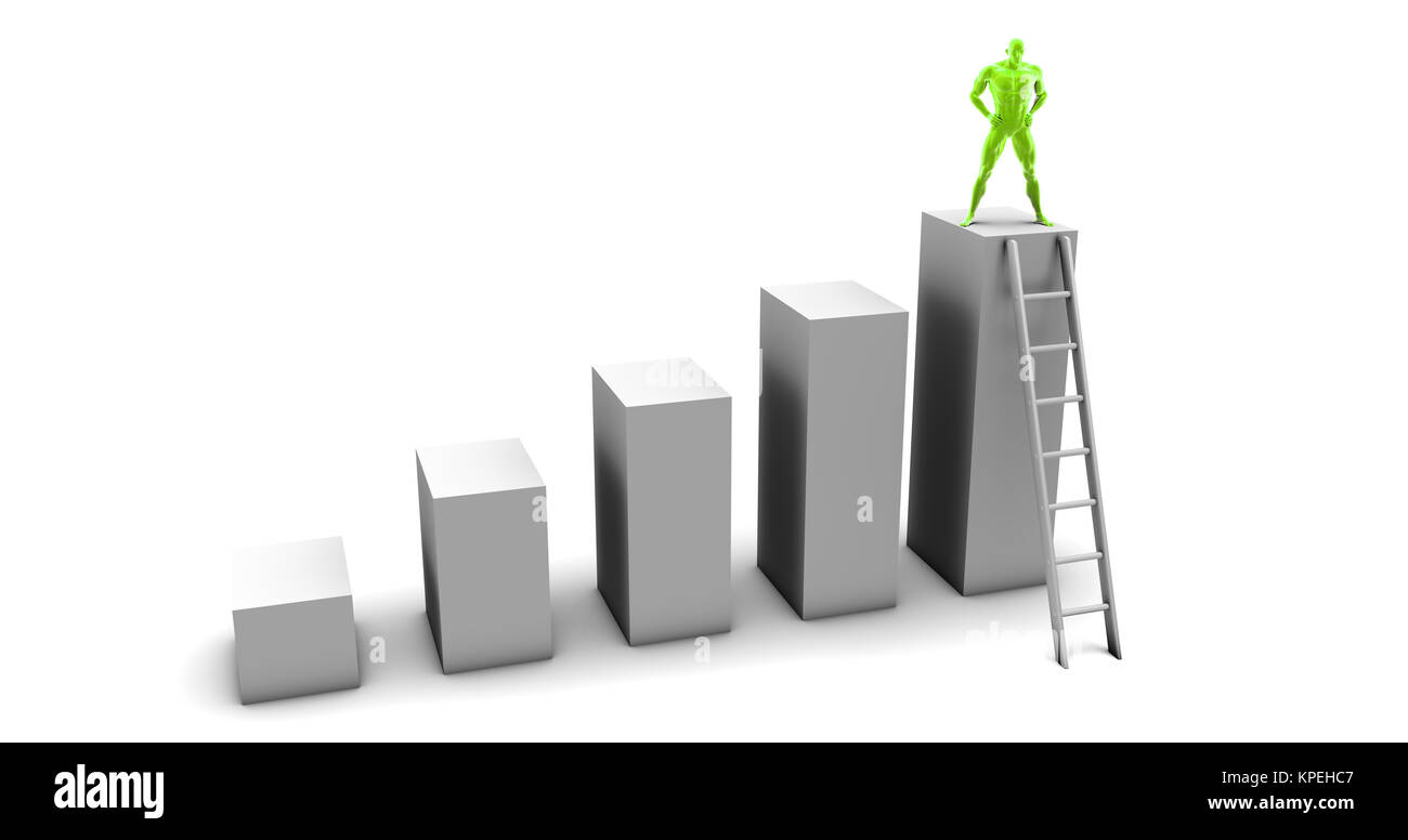 Man Climbing Up Ladder Stock Photo - Alamy