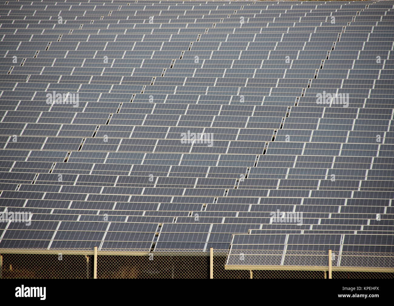 Sun Solar Industrial Plant Closeup with Fence Stock Photo - Alamy