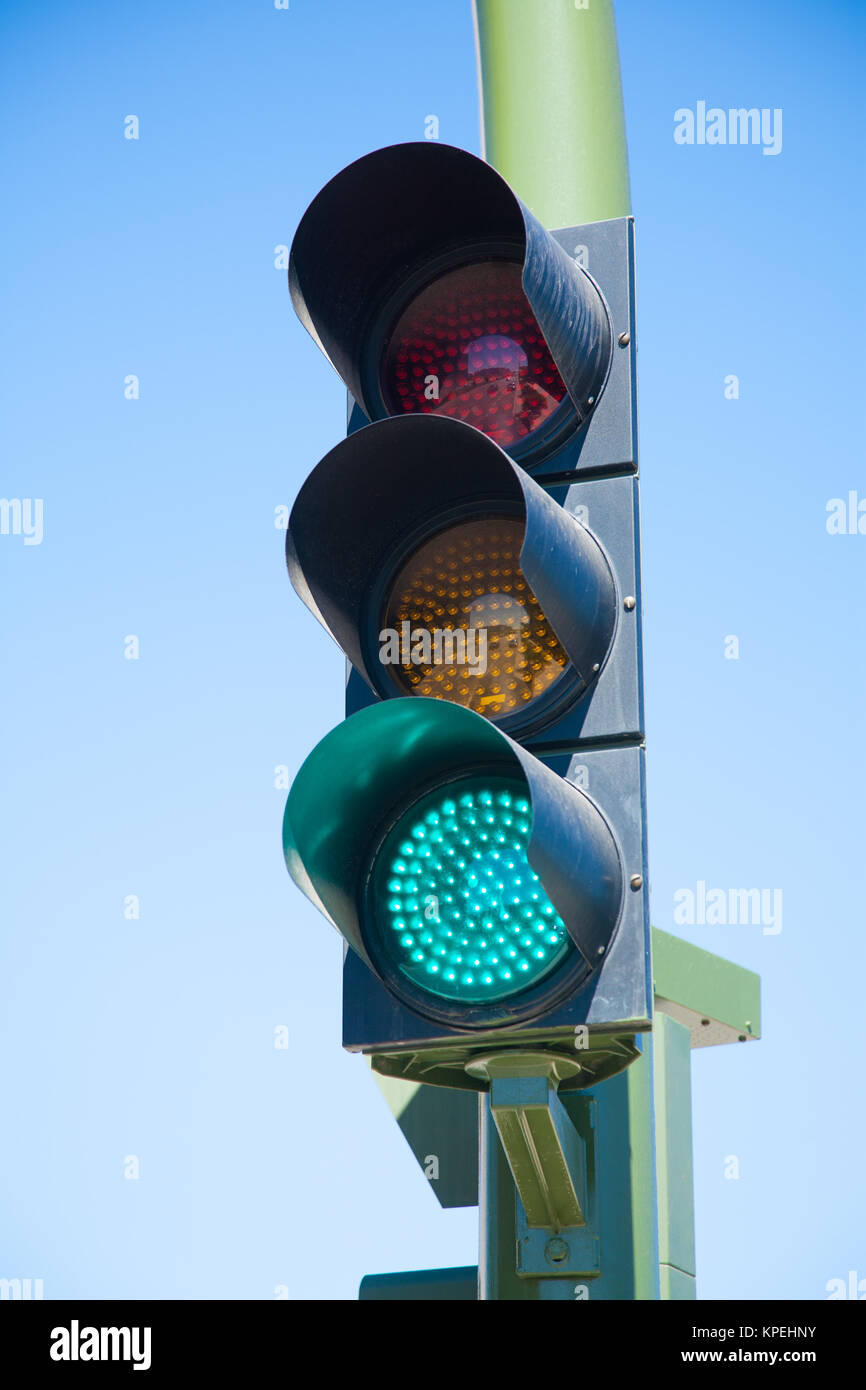 green light on semaphore Stock Photo - Alamy