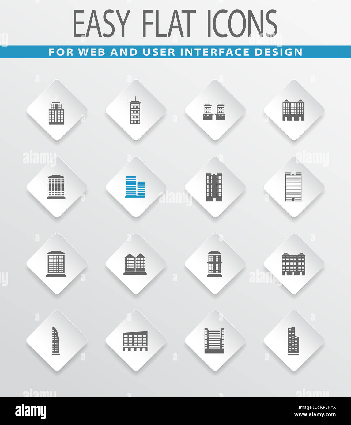 Buildings icons set Stock Photo - Alamy