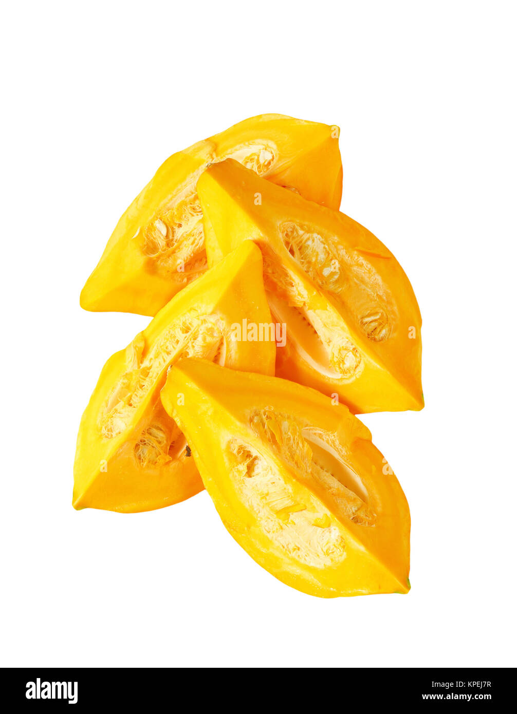 yellow pumpkin quarters Stock Photo - Alamy