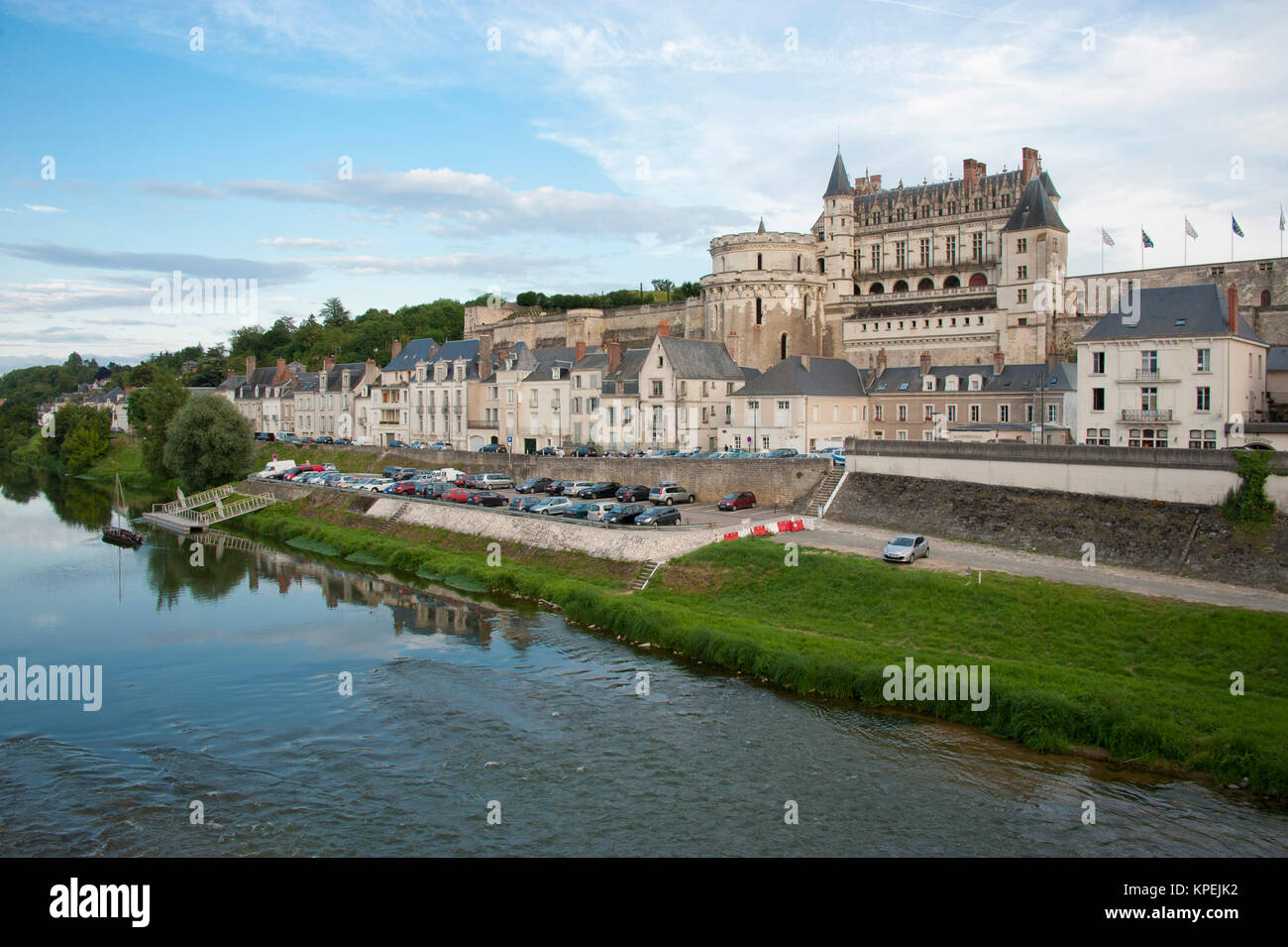 Chateau d'Amboise and village Stock Photo - Alamy