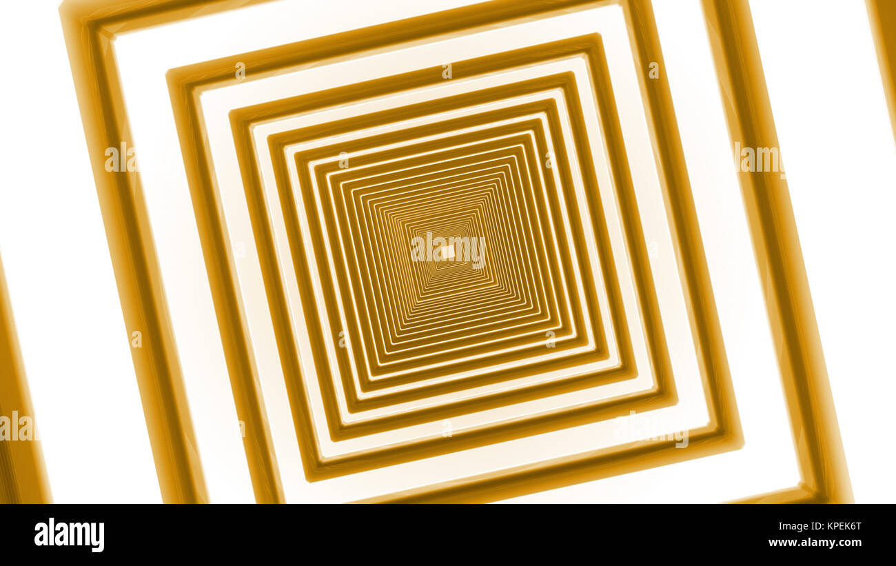 abstract futuristic square yellow corridor Stock Photo - Alamy