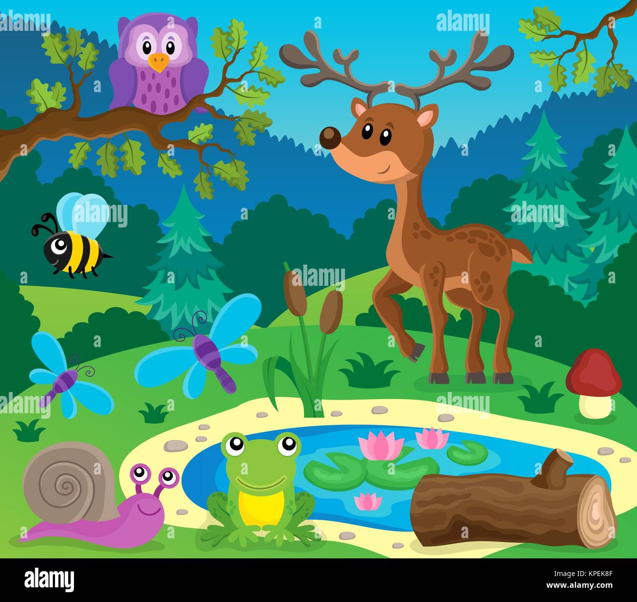 Forest animals topic image 9 Stock Photo - Alamy