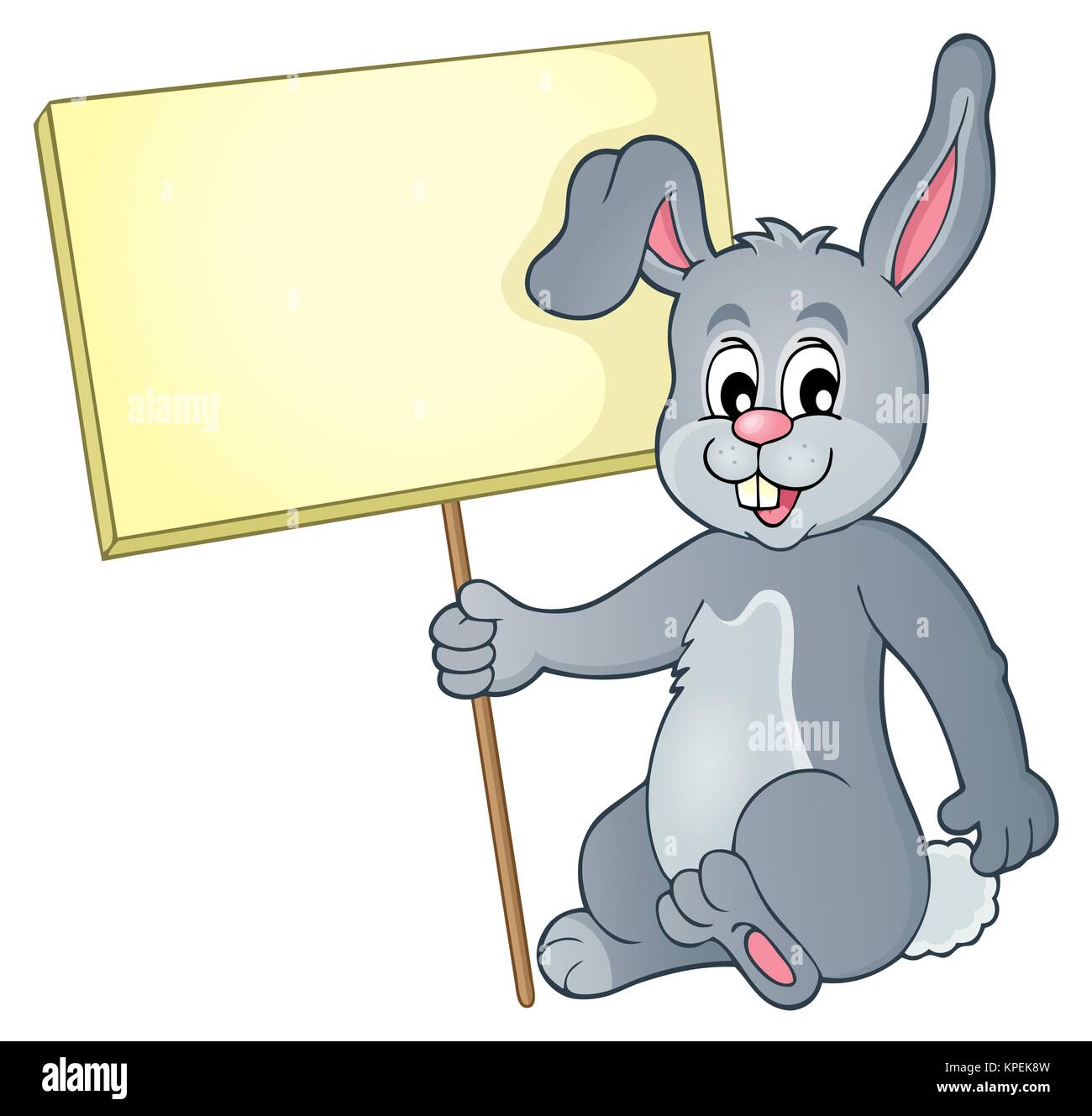 Rabbit with sign theme image 1 Stock Photo - Alamy