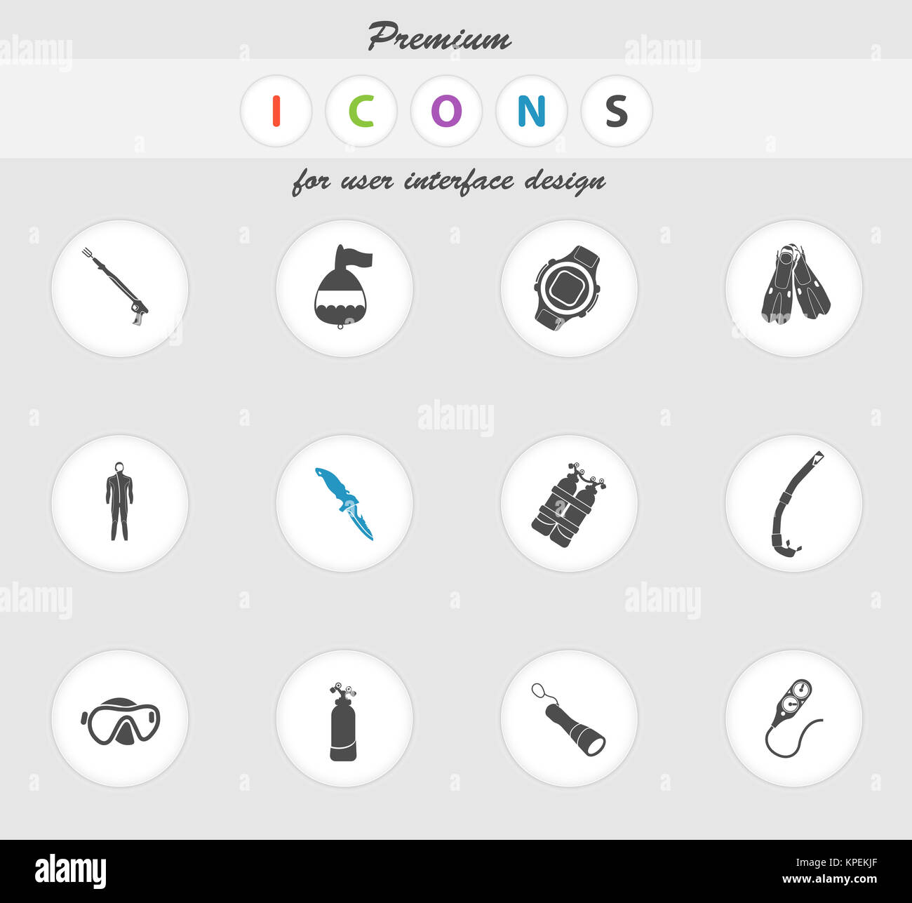 Diving icon set Stock Photo - Alamy