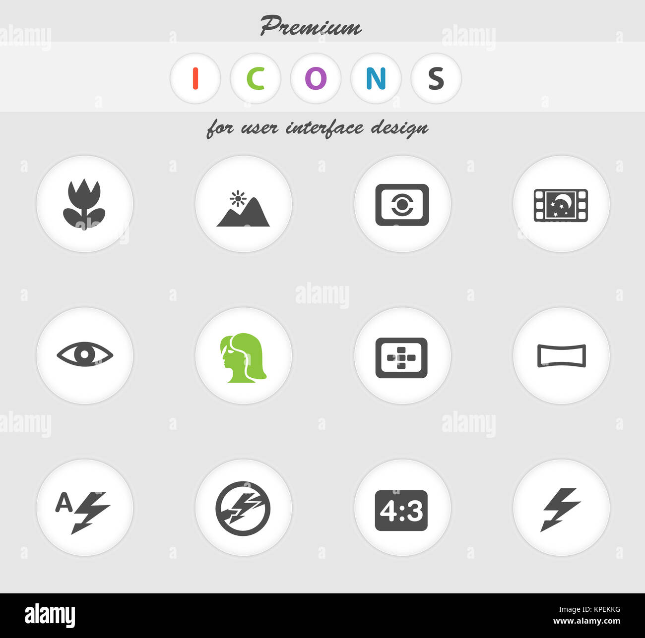 Photo modes icons set Stock Photo - Alamy