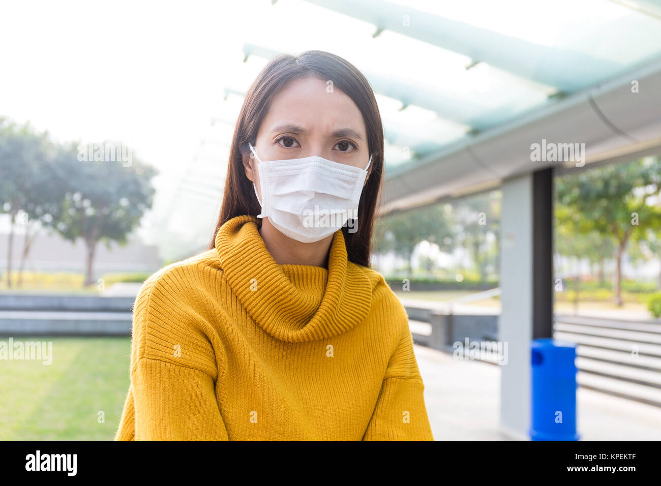 Young Woman wearing the face mask Stock Photo - Alamy