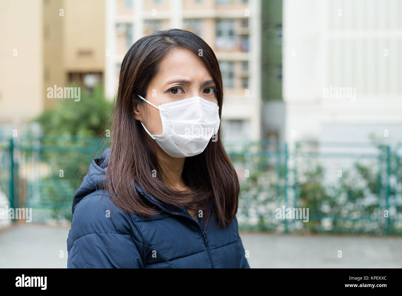 Young lady with a face mask Stock Photo - Alamy