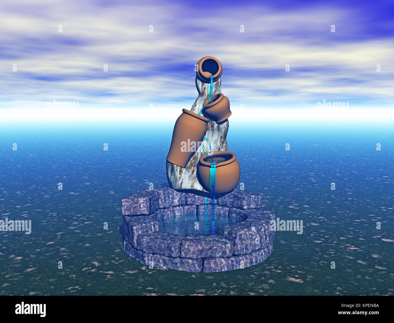 fountain with running water Stock Photo - Alamy