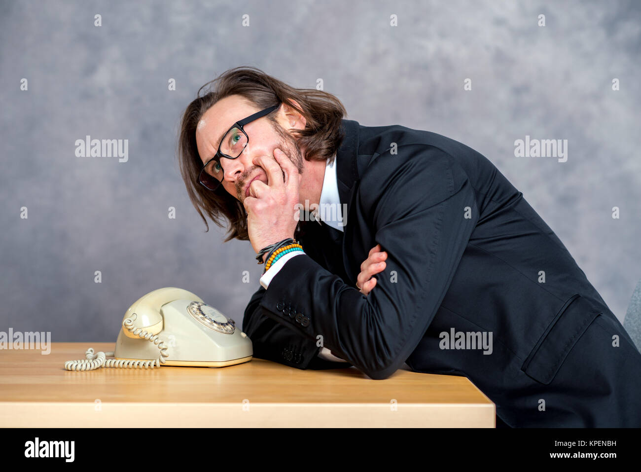 young businessman waiting for a important phone call Stock Photo - Alamy