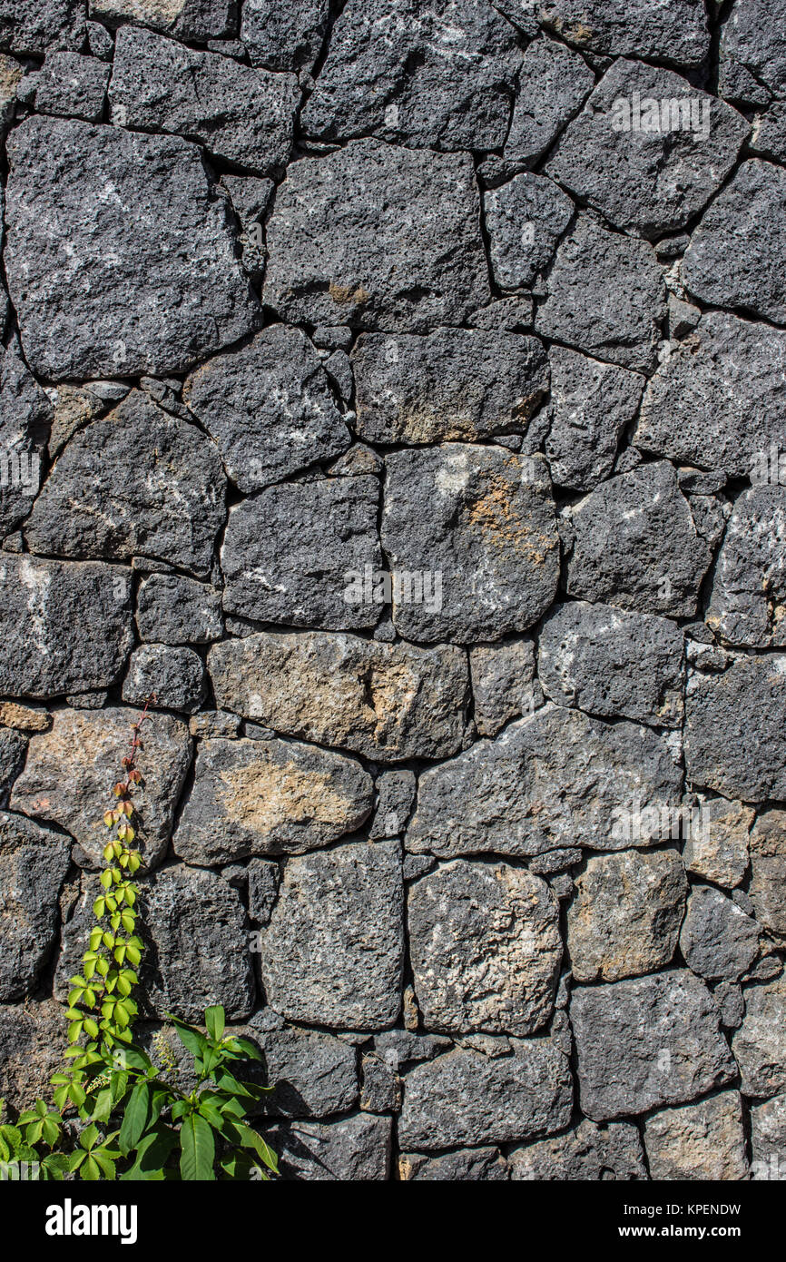 The volcanic Stone wall Stock Photo - Alamy