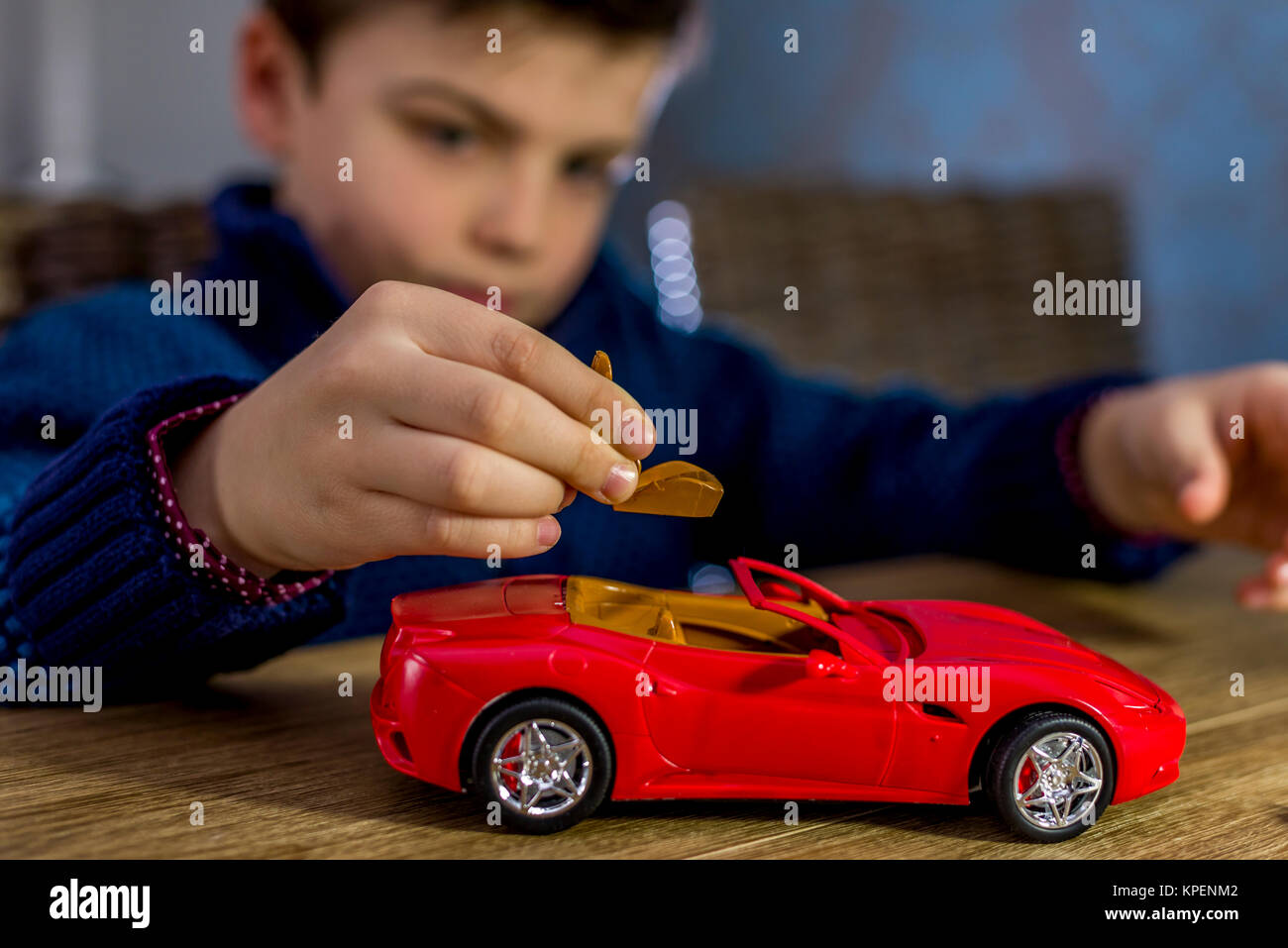 boy with model car Stock Photo - Alamy