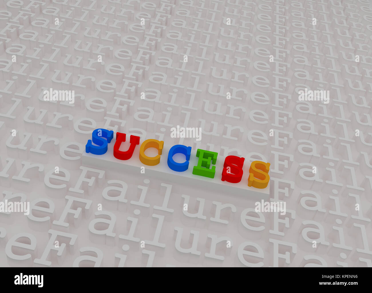 Success & failure colorful 3d text Stock Photo - Alamy