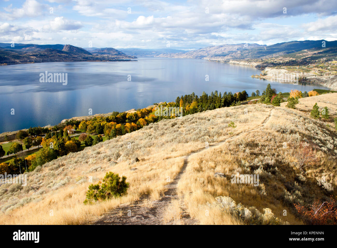 View of the City of Penticton from Munson Mountain. Penticton is a ...