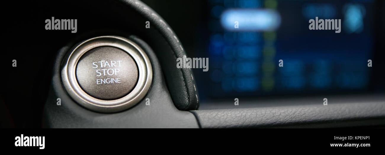 Engine start button Stock Photo - Alamy