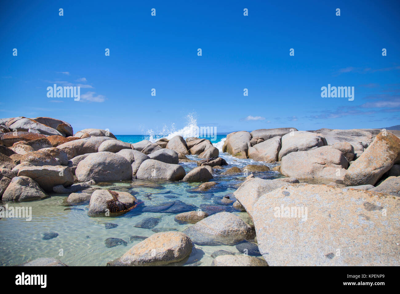 Binalong Bay in north-east Tasmania, at the southern end of the Bay of ...