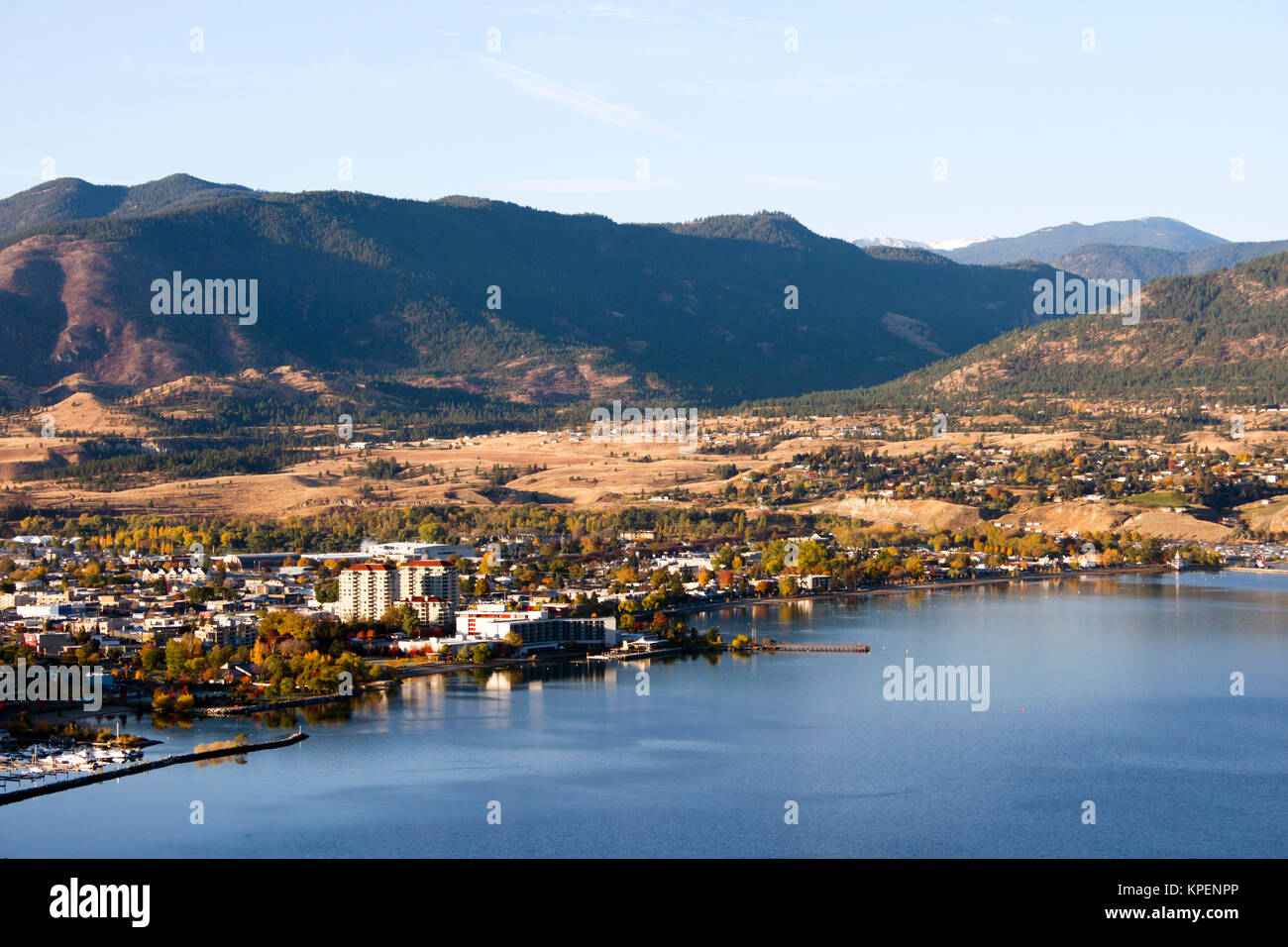 View of the City of Penticton from Munson Mountain. Penticton is a ...