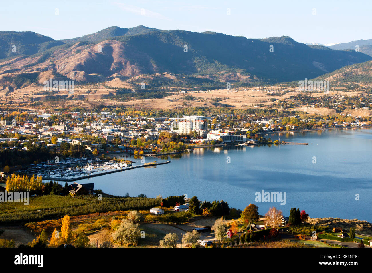 View of the City of Penticton from Munson Mountain. Penticton is a ...