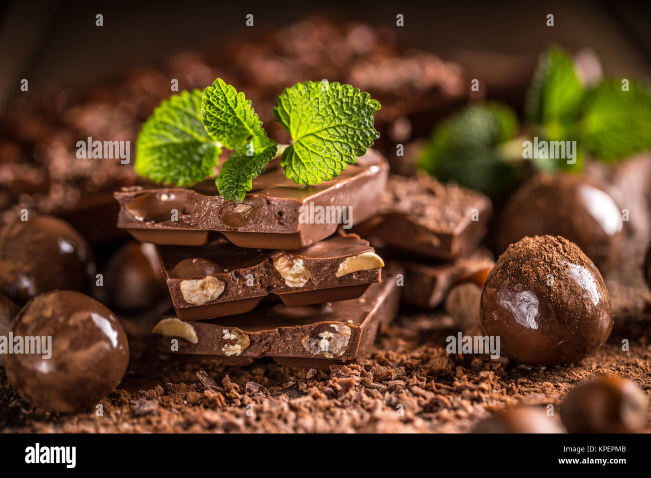 Composition of chocolate Stock Photo - Alamy